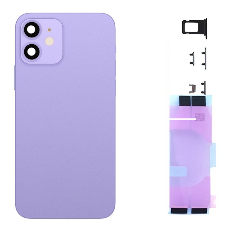 Chassis remplacement pour iPhone 12 VIOLET - Chassis Coque nu + COLLE ...
